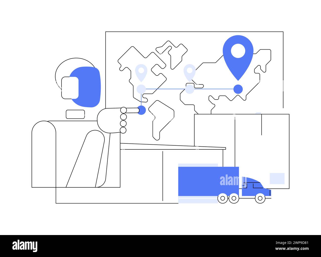 Smart route planning Cut Out Stock Images & Pictures - Alamy