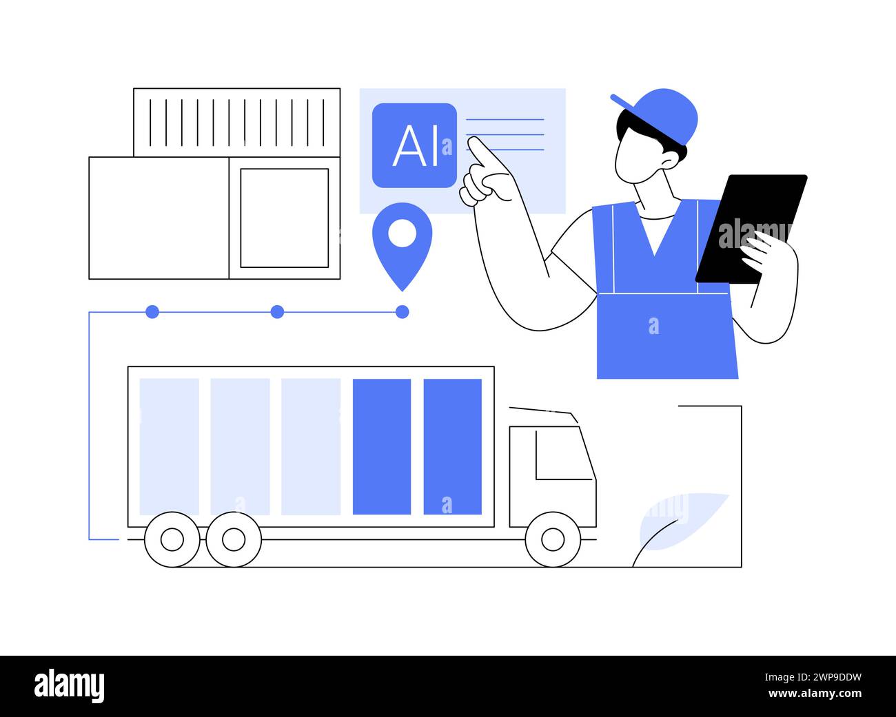 AI-Enabled Eco-Friendly Supply Chain abstract concept vector ...