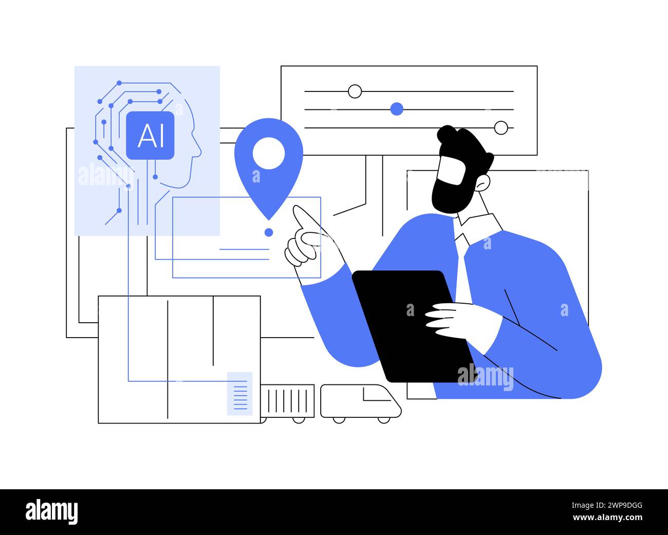Predictive Maintenance Solutions with AI abstract concept vector ...