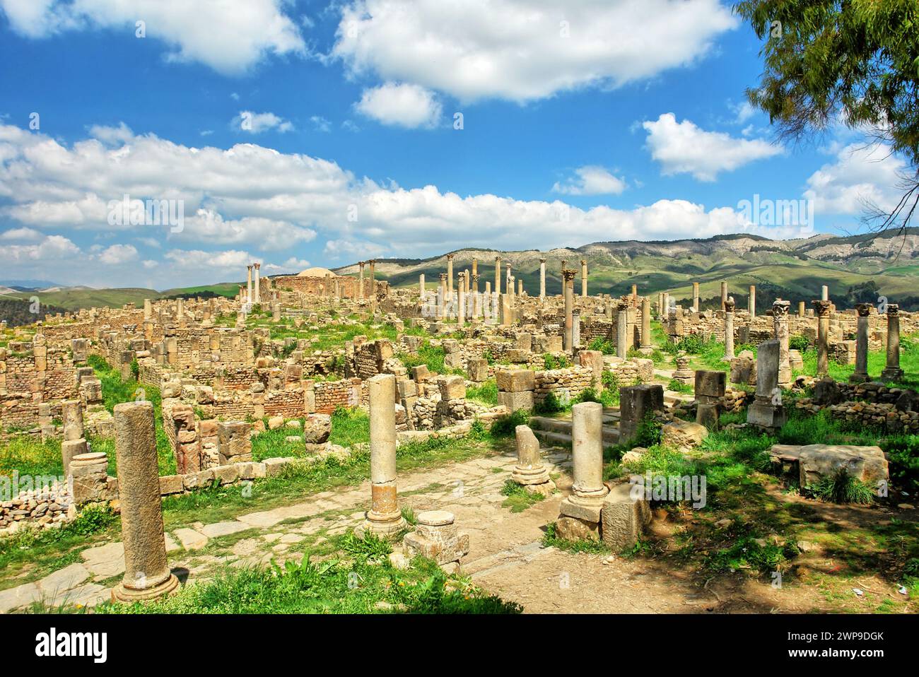 Christian quarter in the Roman city of Cuicul in Algeria Stock Photo ...