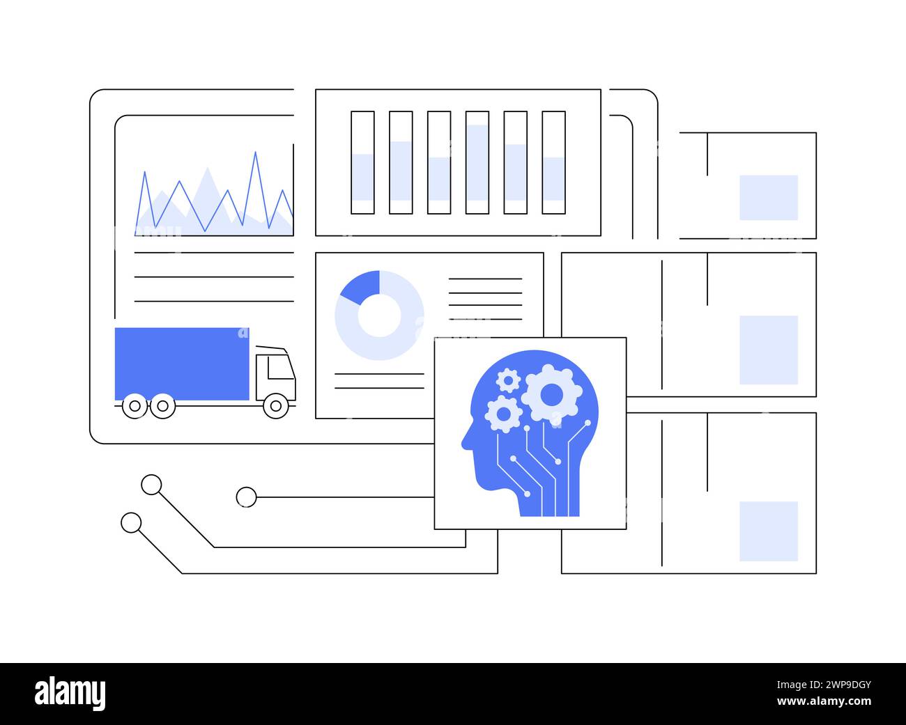 Predictive Inventory Analytics with AI abstract concept vector ...
