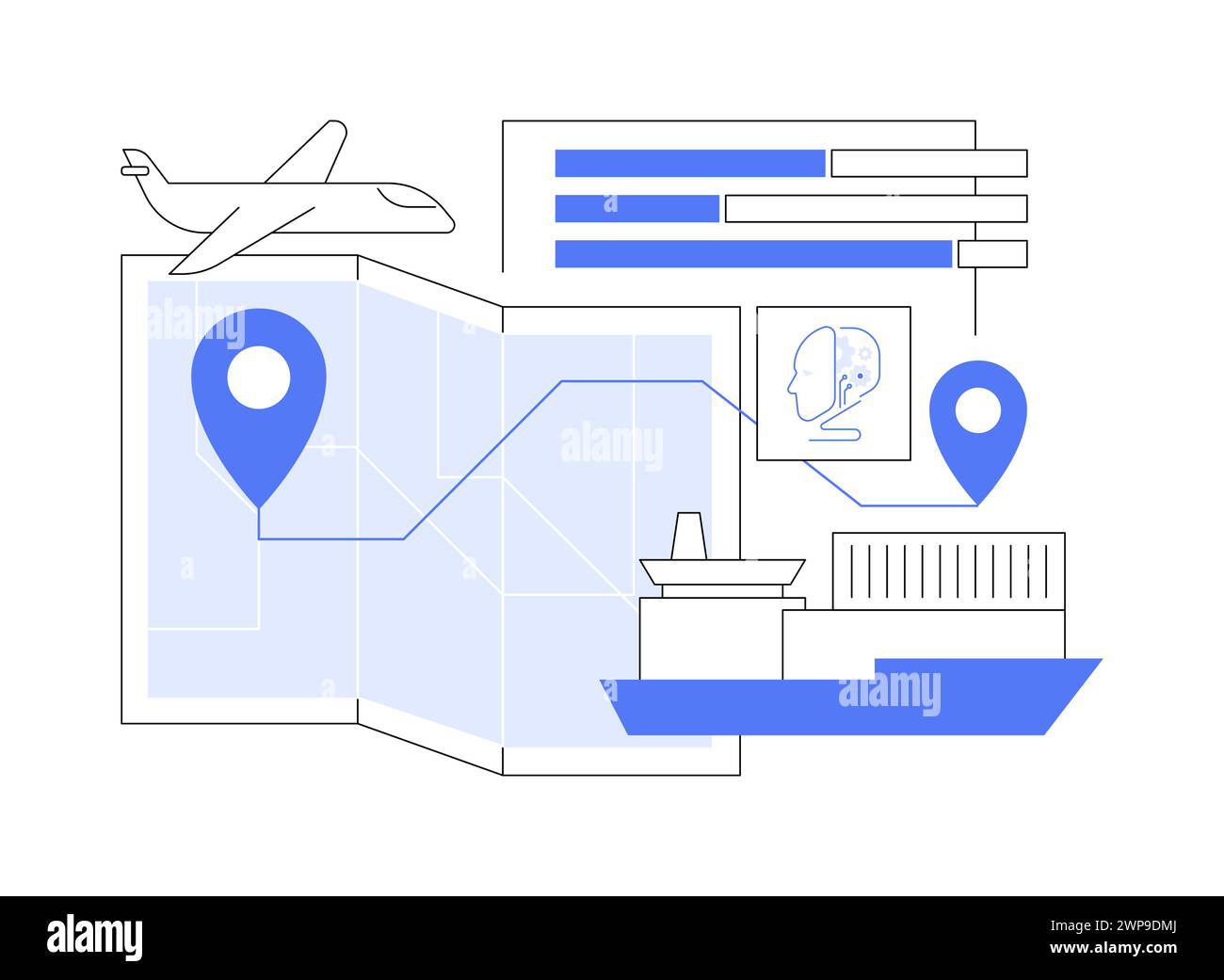 AI-Enhanced Transportation Management abstract concept vector ...