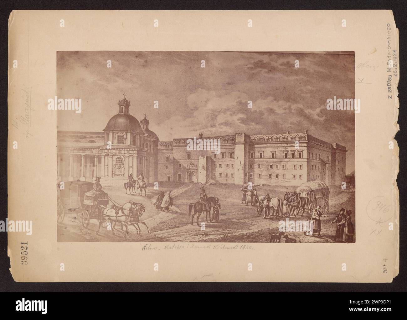 Vilnius - cathedral and castle (from the watercolor of Karol Raczyński ...