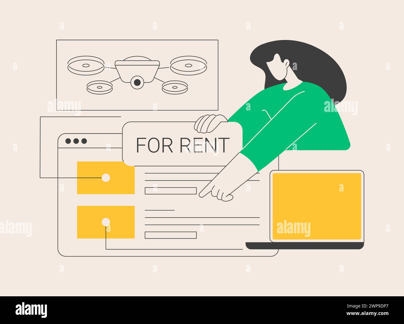 Renting electronic device abstract concept vector illustration Stock ...