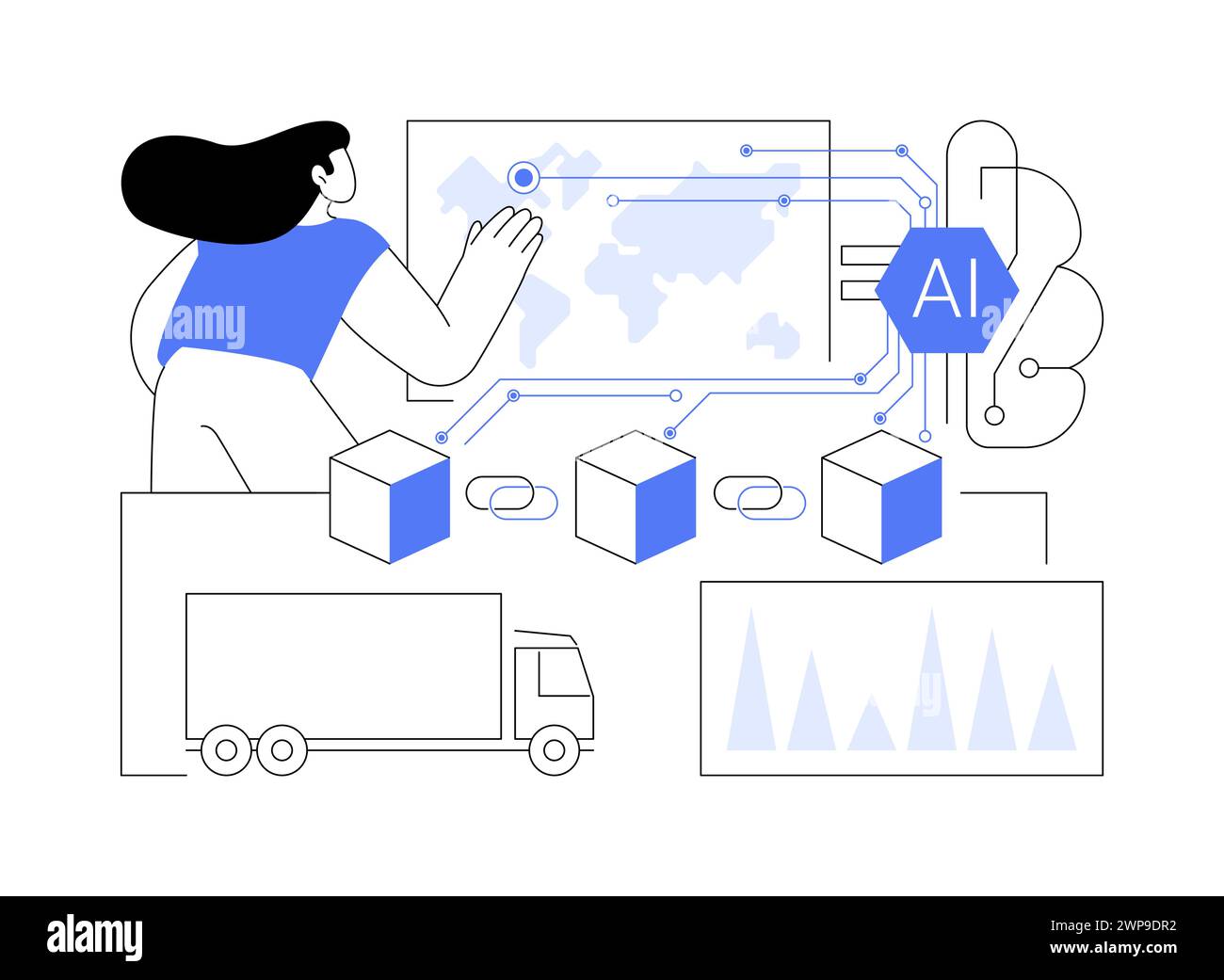 Enhanced Transparency with AI-Backed Blockchain abstract concept vector ...