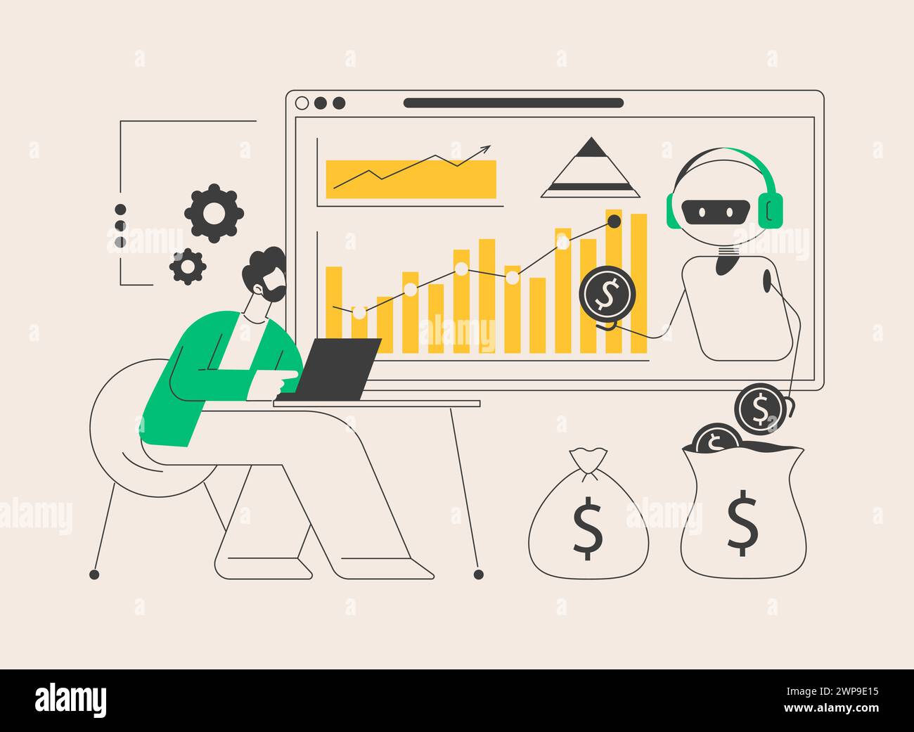 Artificial intelligence in financing abstract concept vector ...