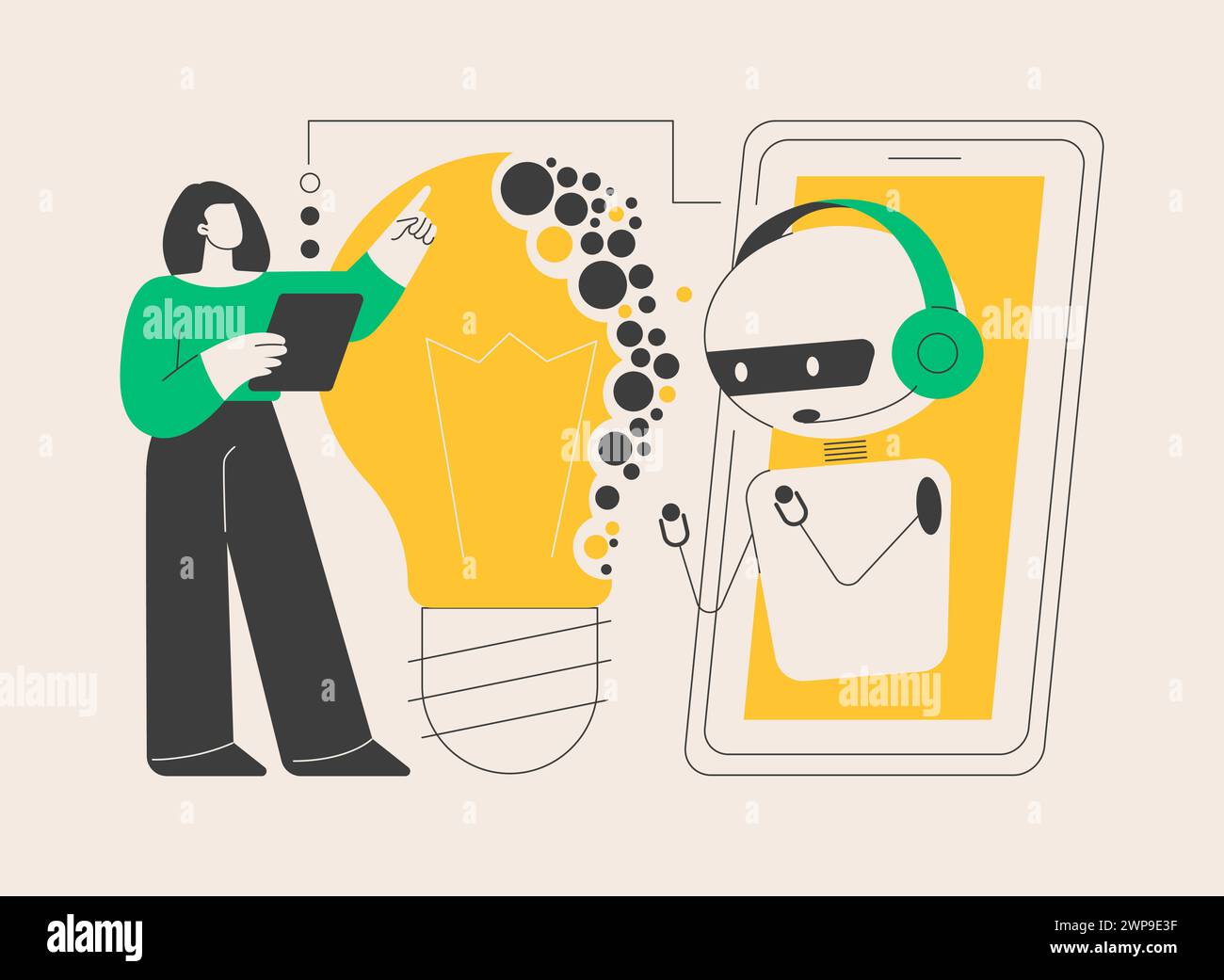 Augmented intelligence abstract concept vector illustration Stock ...