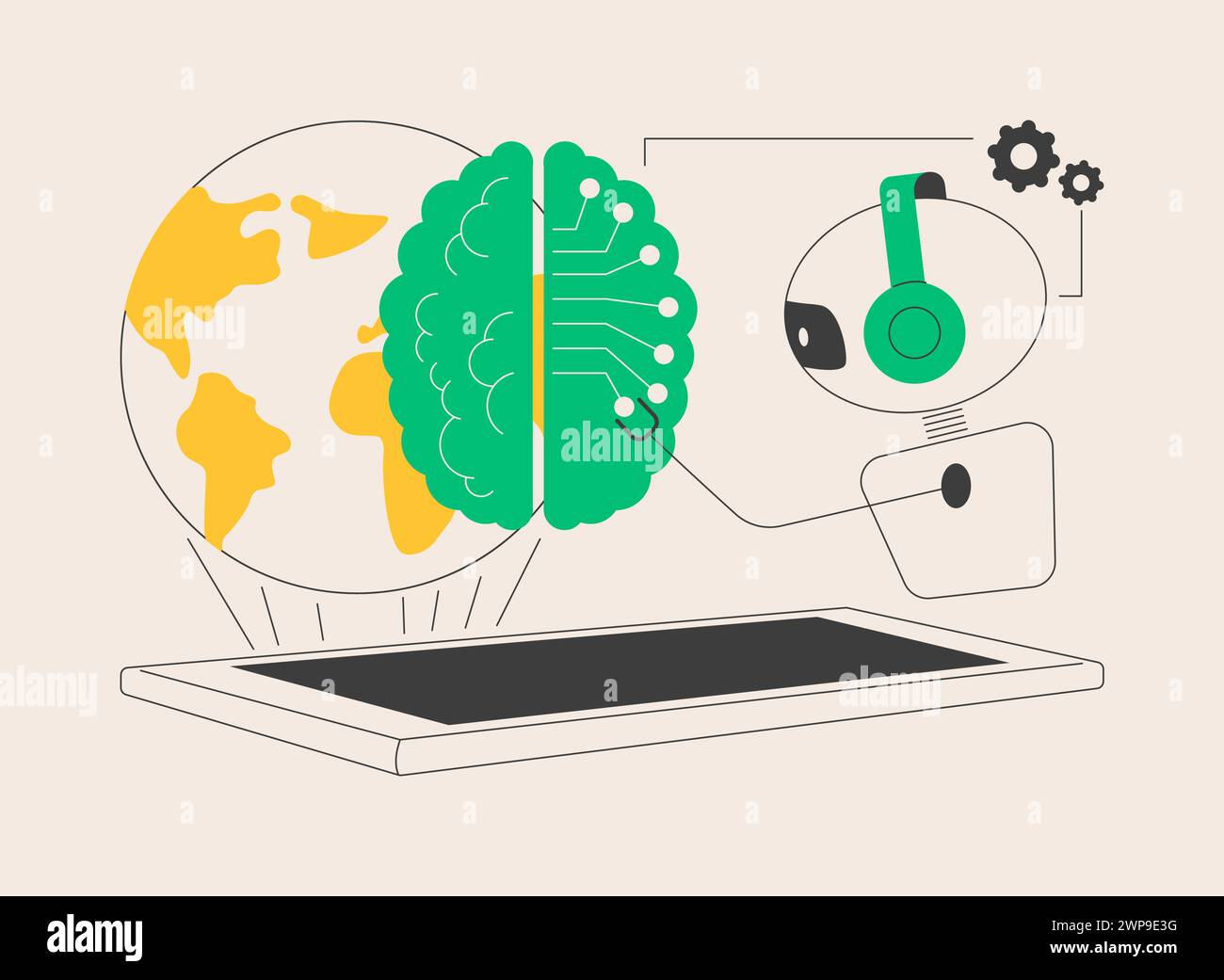 Technological singularity abstract concept vector illustration Stock ...