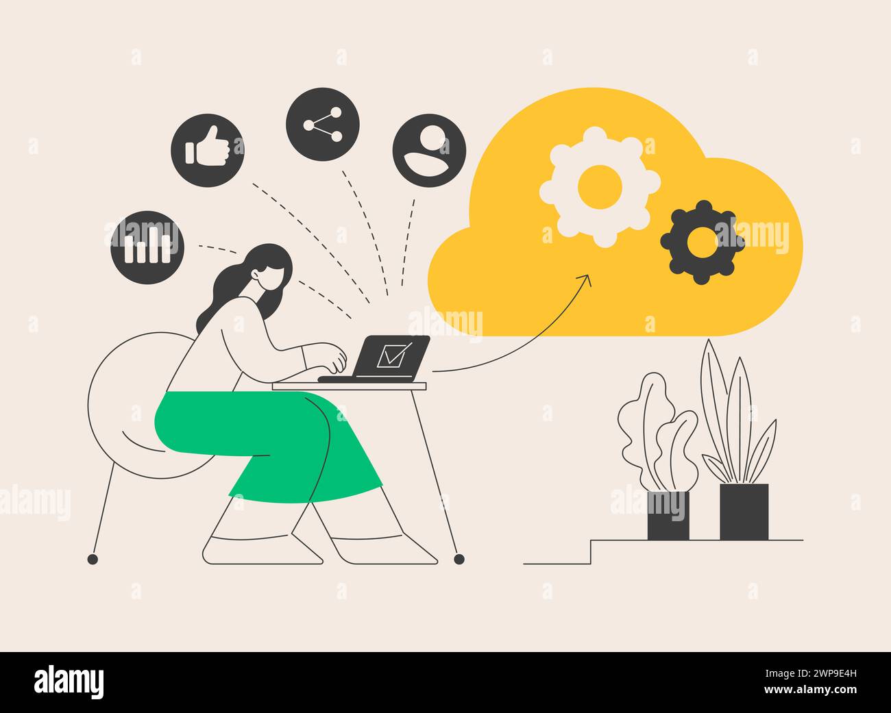 Cloud based engine abstract concept vector illustration Stock Vector ...