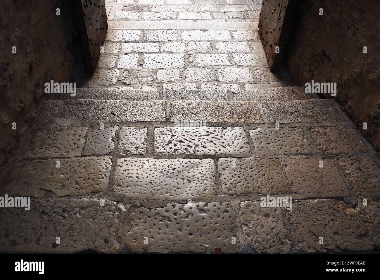 Traditional Paving stone artwork in Herceg Novi Montenegro on roads as ...