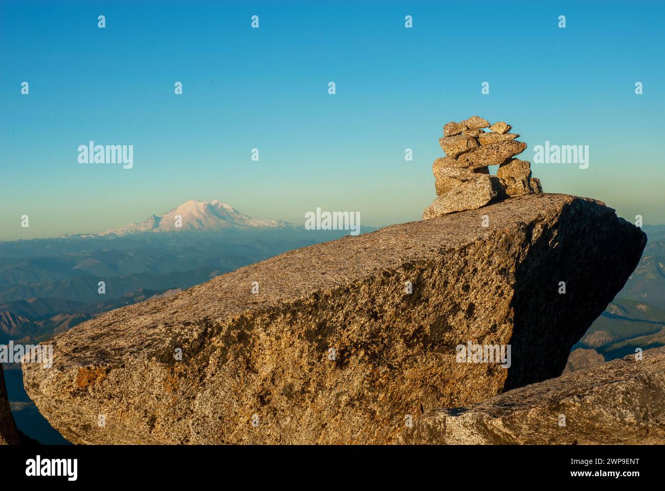 Carin built along the trail and view of Mt Adams in the Goat Rocks ...