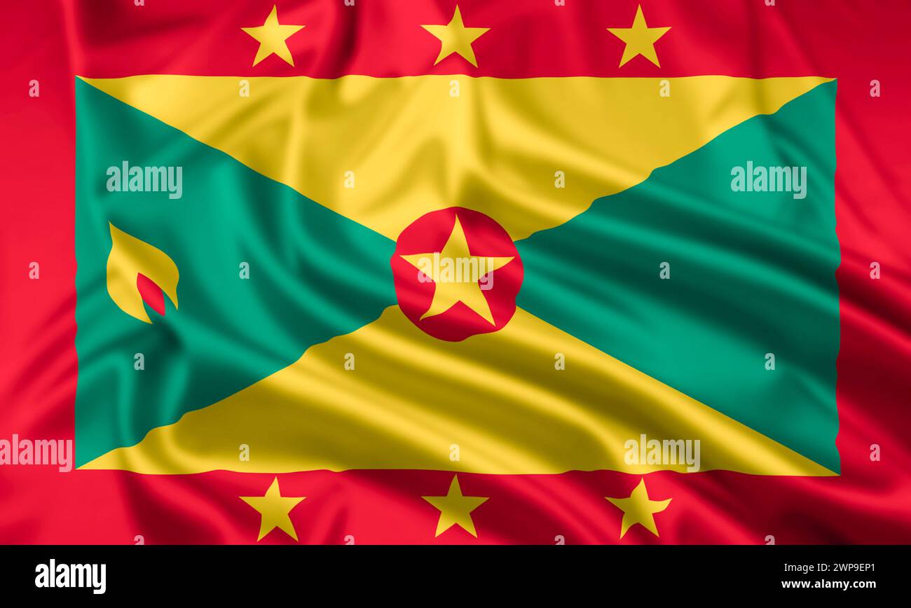 The Flag of Grenada with a Ripple Effect Stock Photo - Alamy
