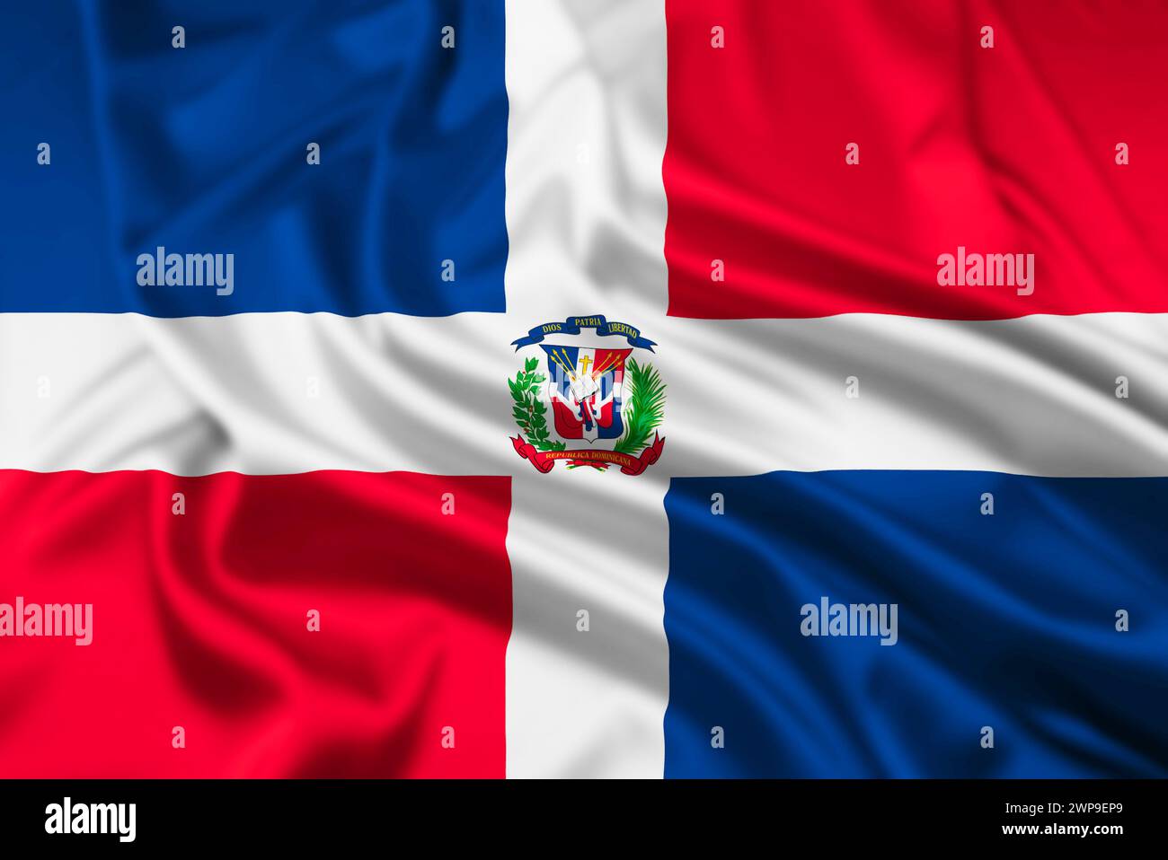 The Flag of The Dominican Republic with a Ripple Effect Stock Photo - Alamy