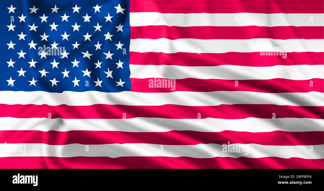 The Flag of The United States of America with a Ripple Effect Stock ...