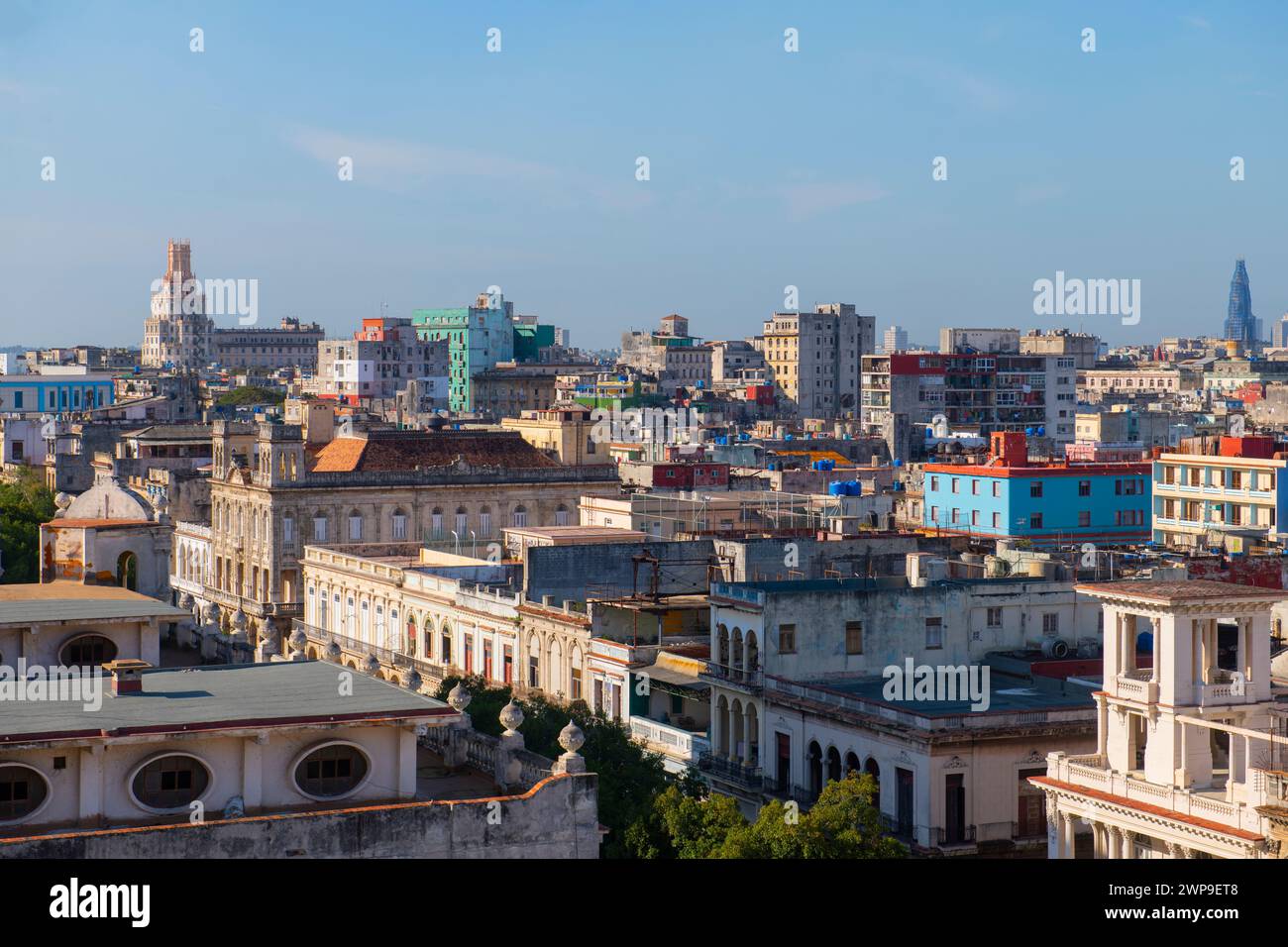 Central Havana (Centro Havana) aerial view with modern skyscrapers in ...