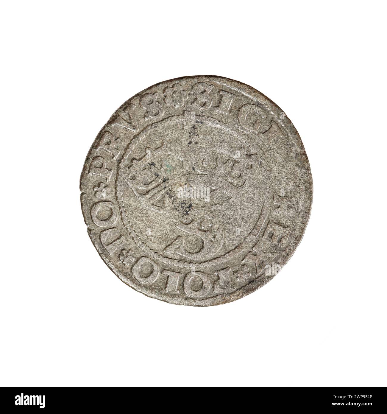 Prussian szel coin featuring King Zygmunt I Stary of Poland (1506-1548 ...