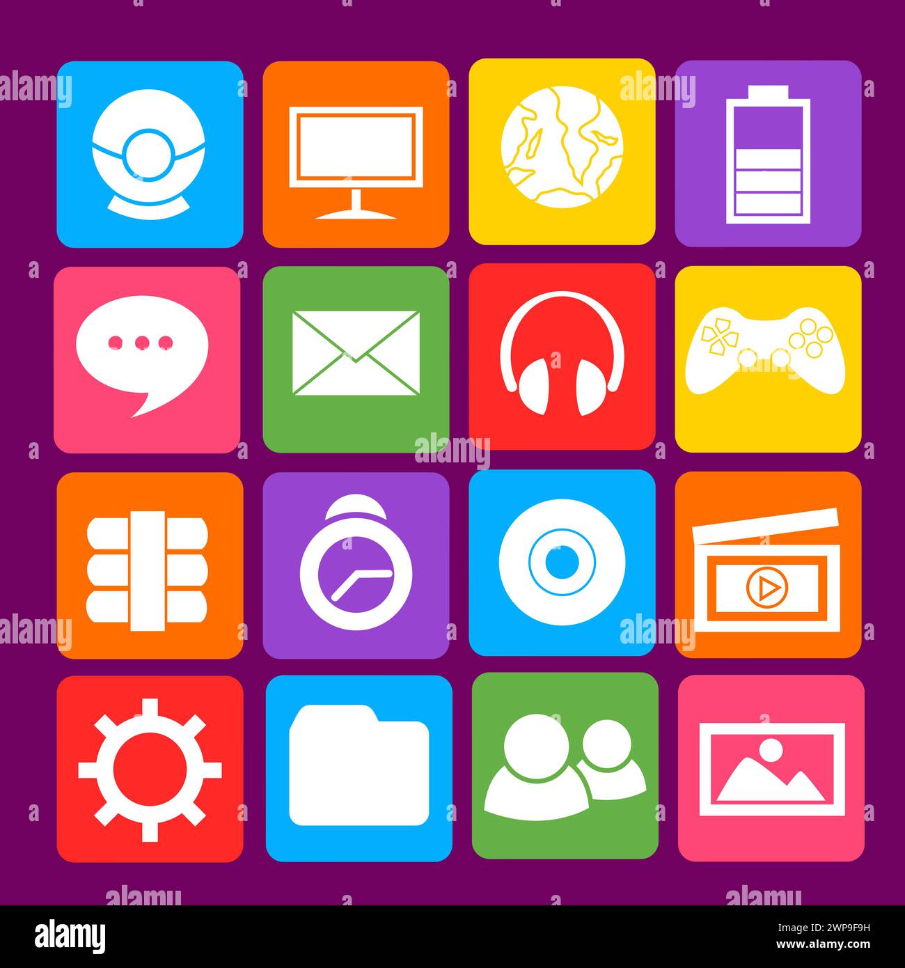 Computer desktop icons Stock Vector Images - Alamy