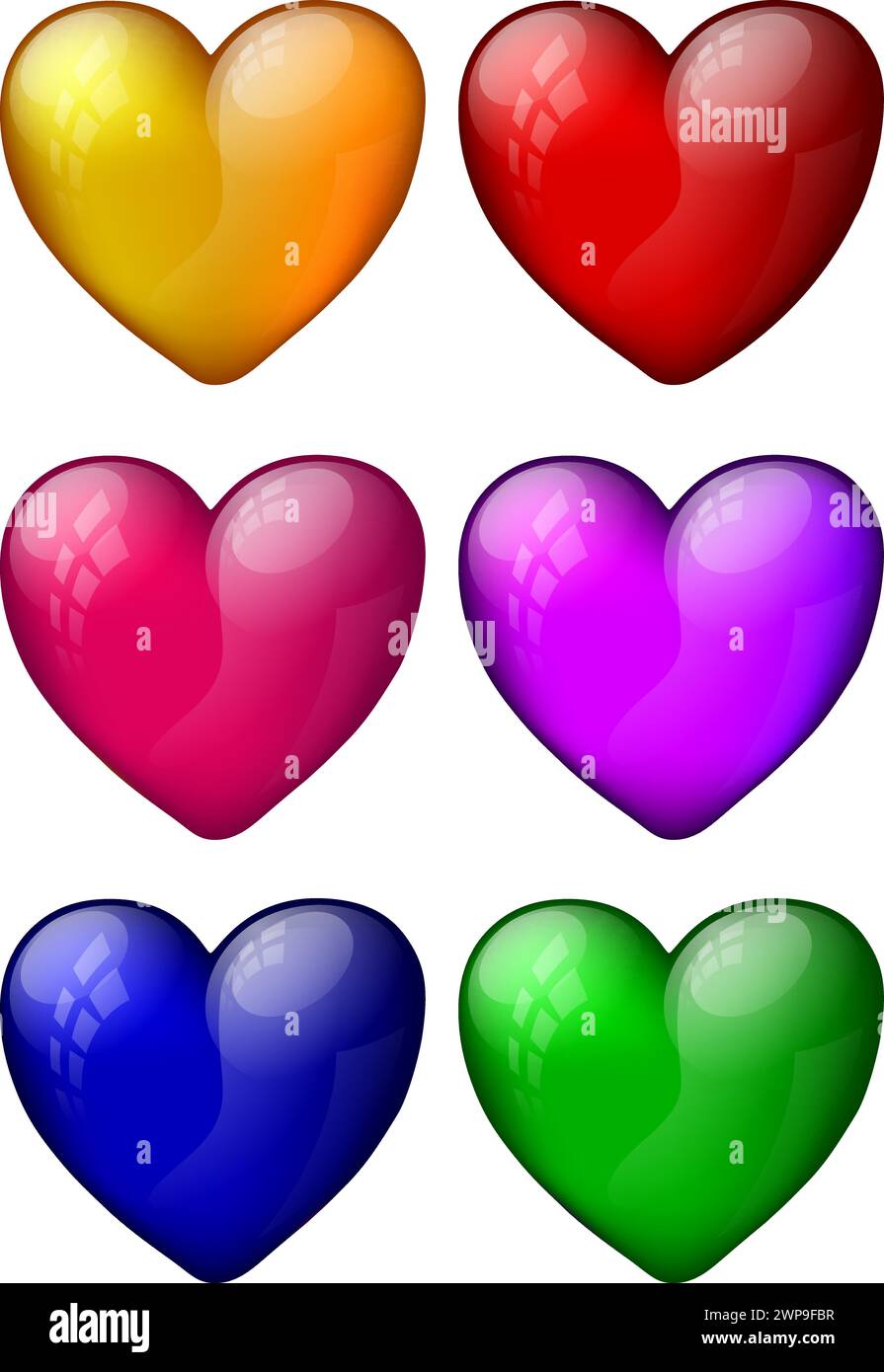 Colorful Glossy Heart Set, Vector Illustration Stock Vector Image & Art ...