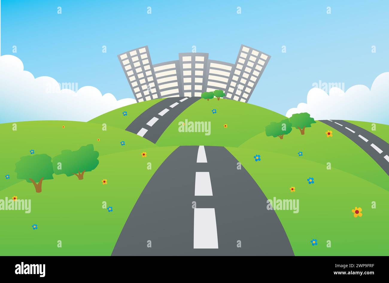 Road horizon hills Stock Vector Images - Alamy