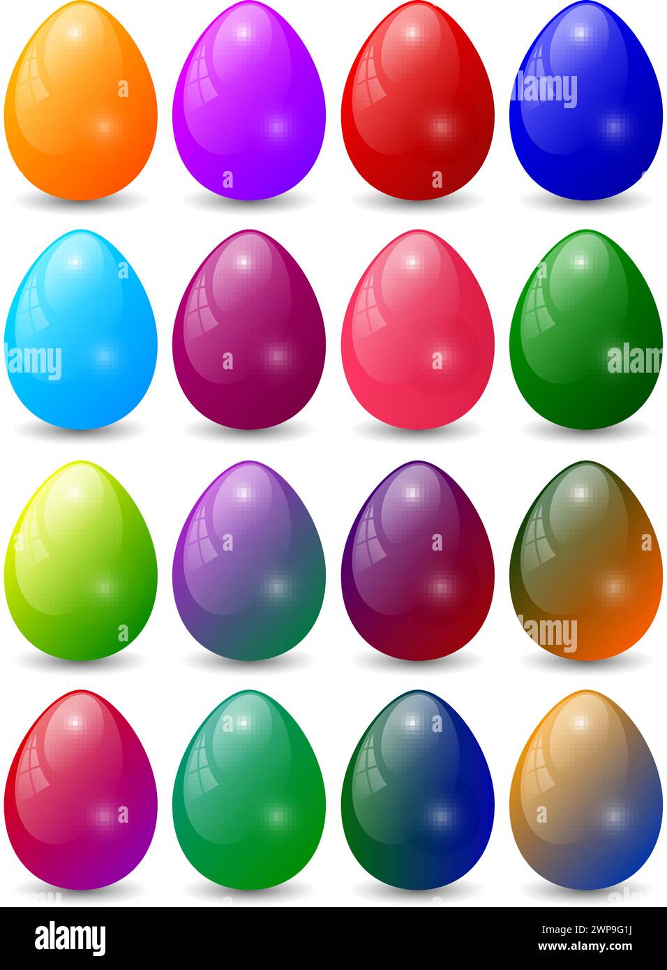 Colorful Egg Set Collection, Vector Illustration Stock Vector Image ...