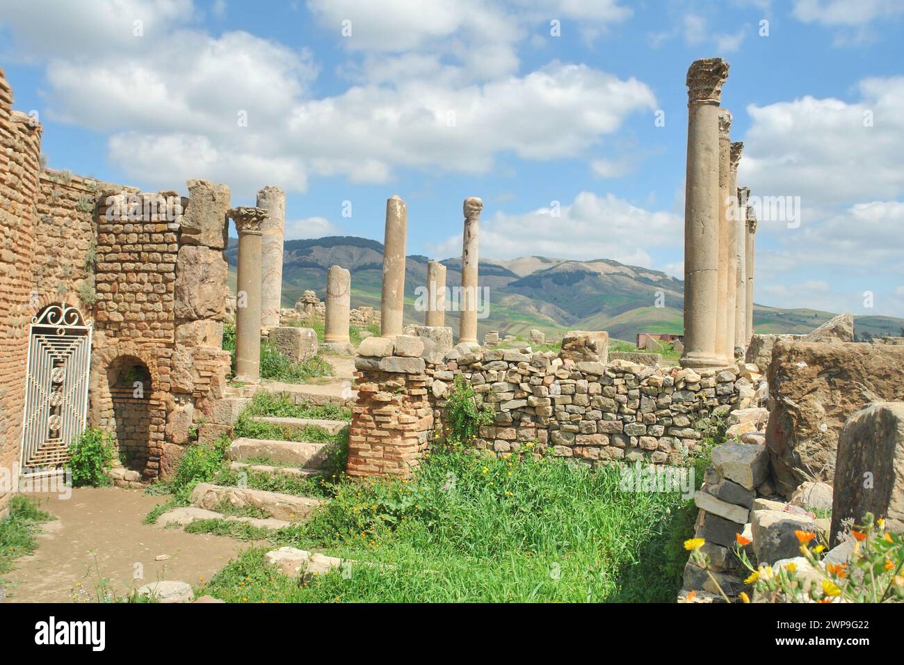 View of the ruins of the Roman city of Cuicul located on the territory ...