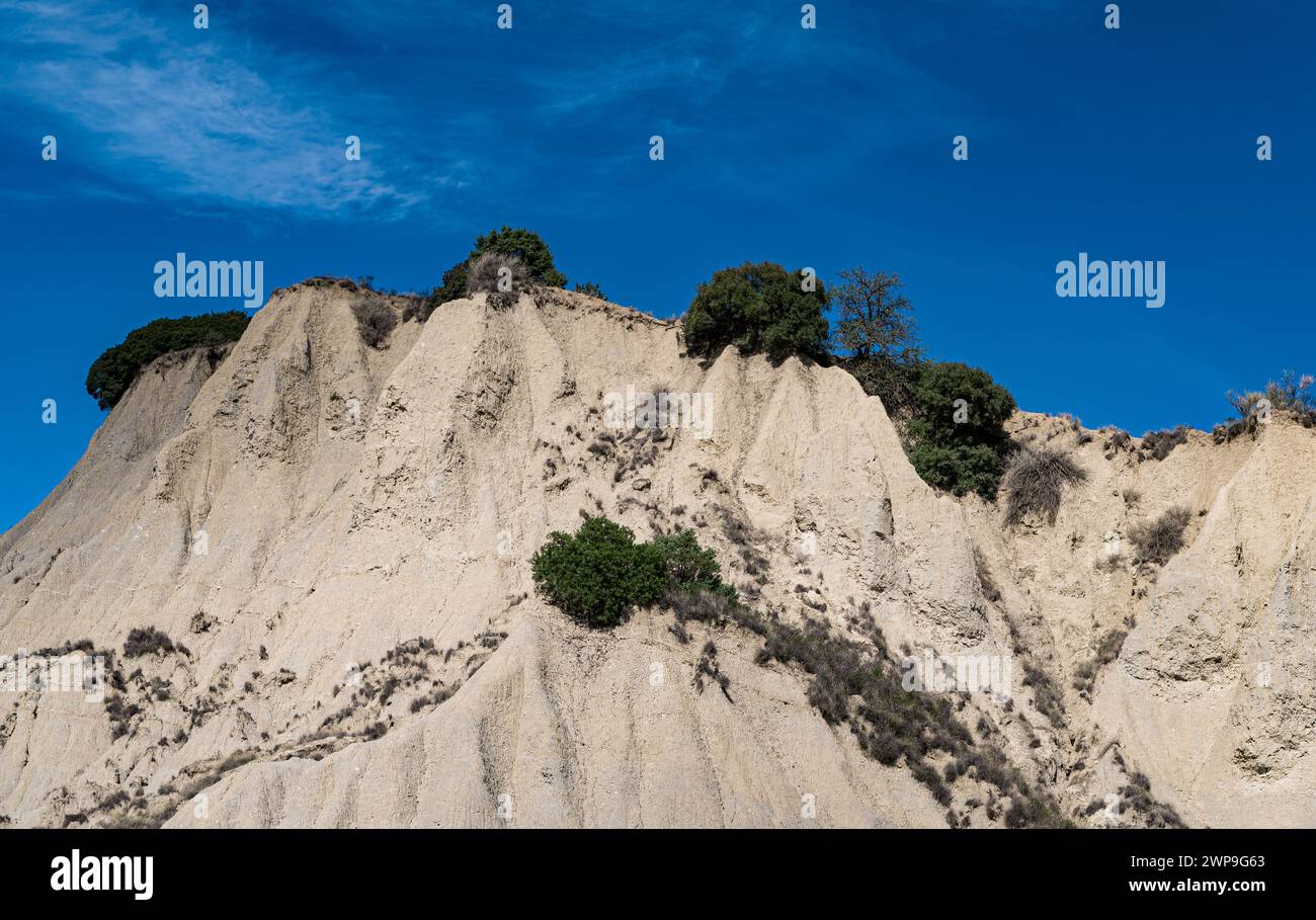 Aliano badlands (calanchi), landscape made of clay sculptures eroded by ...