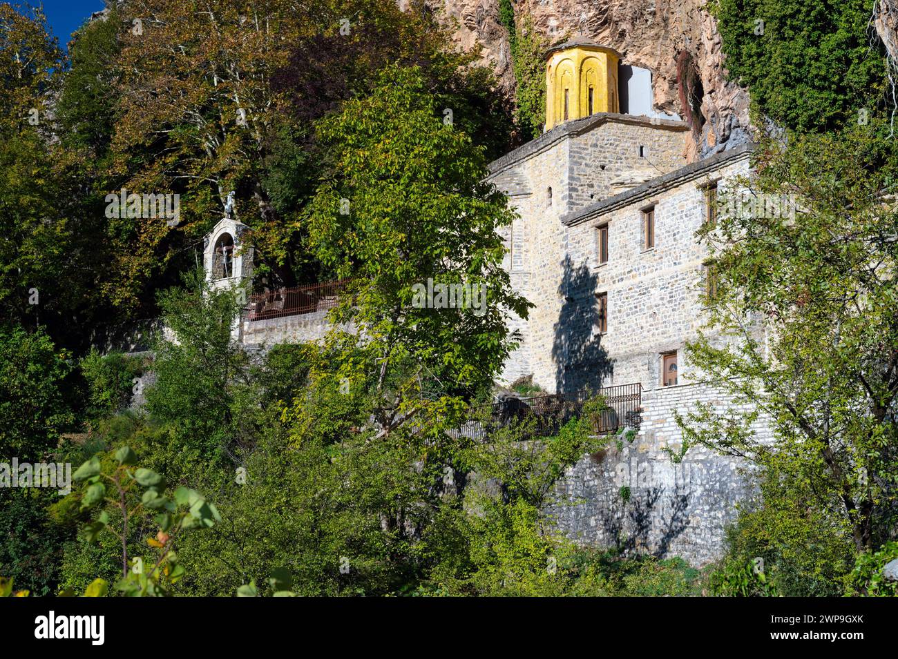 View of the historic Stana monastery at Agrafa mountains in central ...