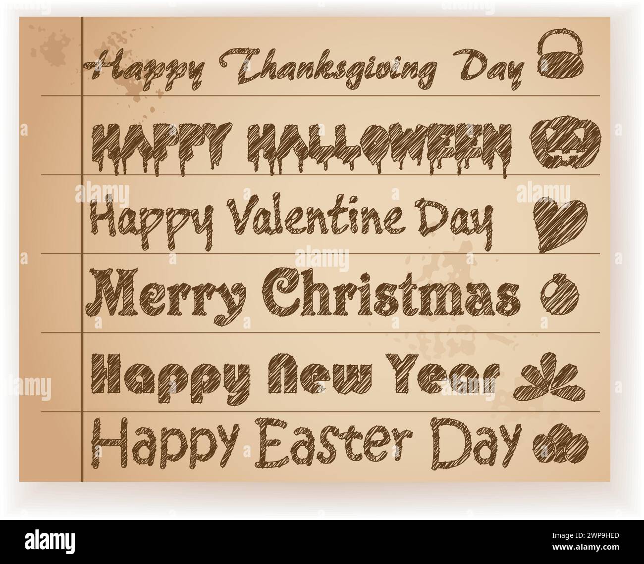 Pumpkin happy thanksgiving paper Stock Vector Images - Alamy