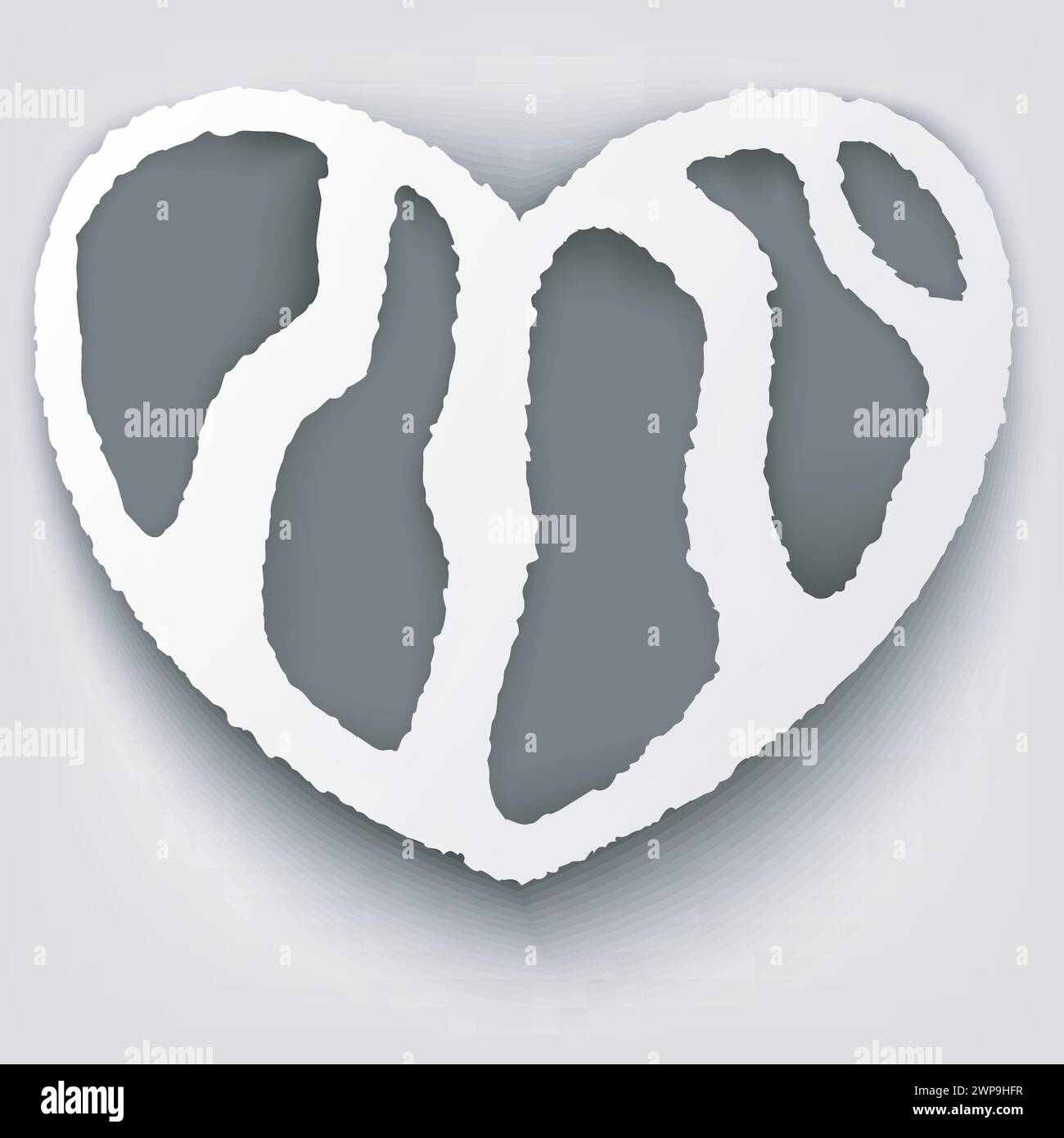 Heart Torn Paper Concept Design, Vector Illustration Stock Vector Image ...
