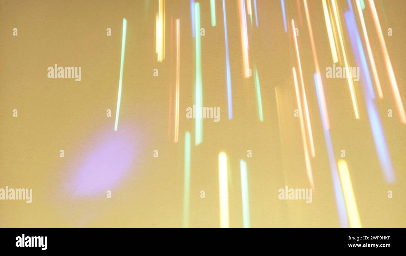 Holiday background or greeting card. Sun glare on a yellow background ...