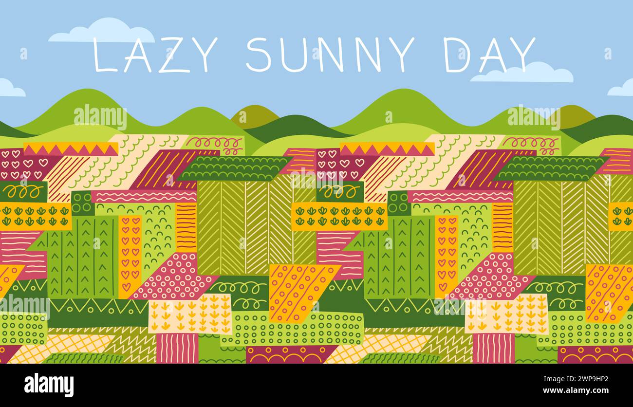 Nature pattern. Eco farm drawing. Wheat field. Agriculture landscape ...