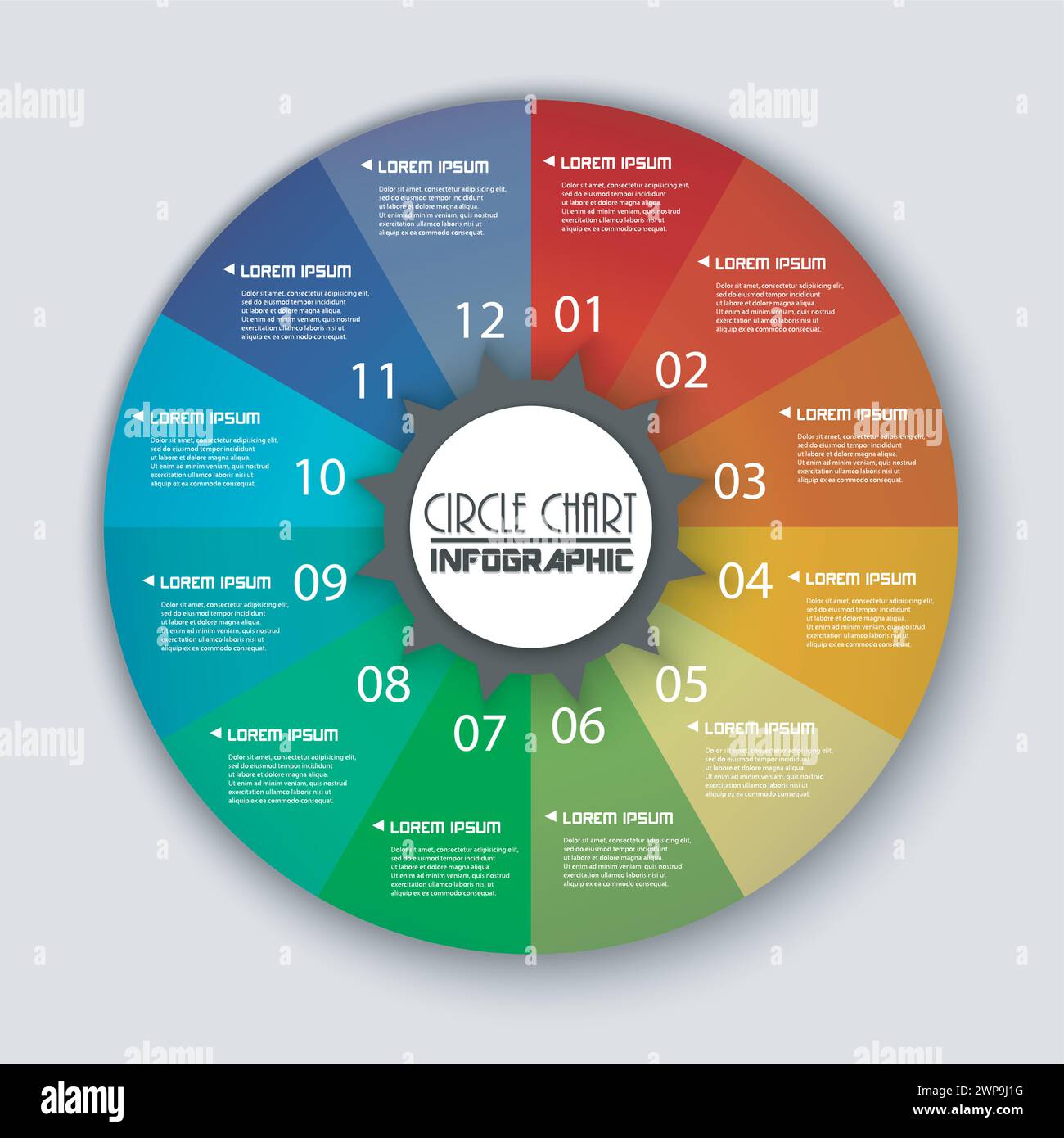 Rainbow Color Circle Chart Info Graphic, Vector Illustration Stock Vector Image & Art - Alamy