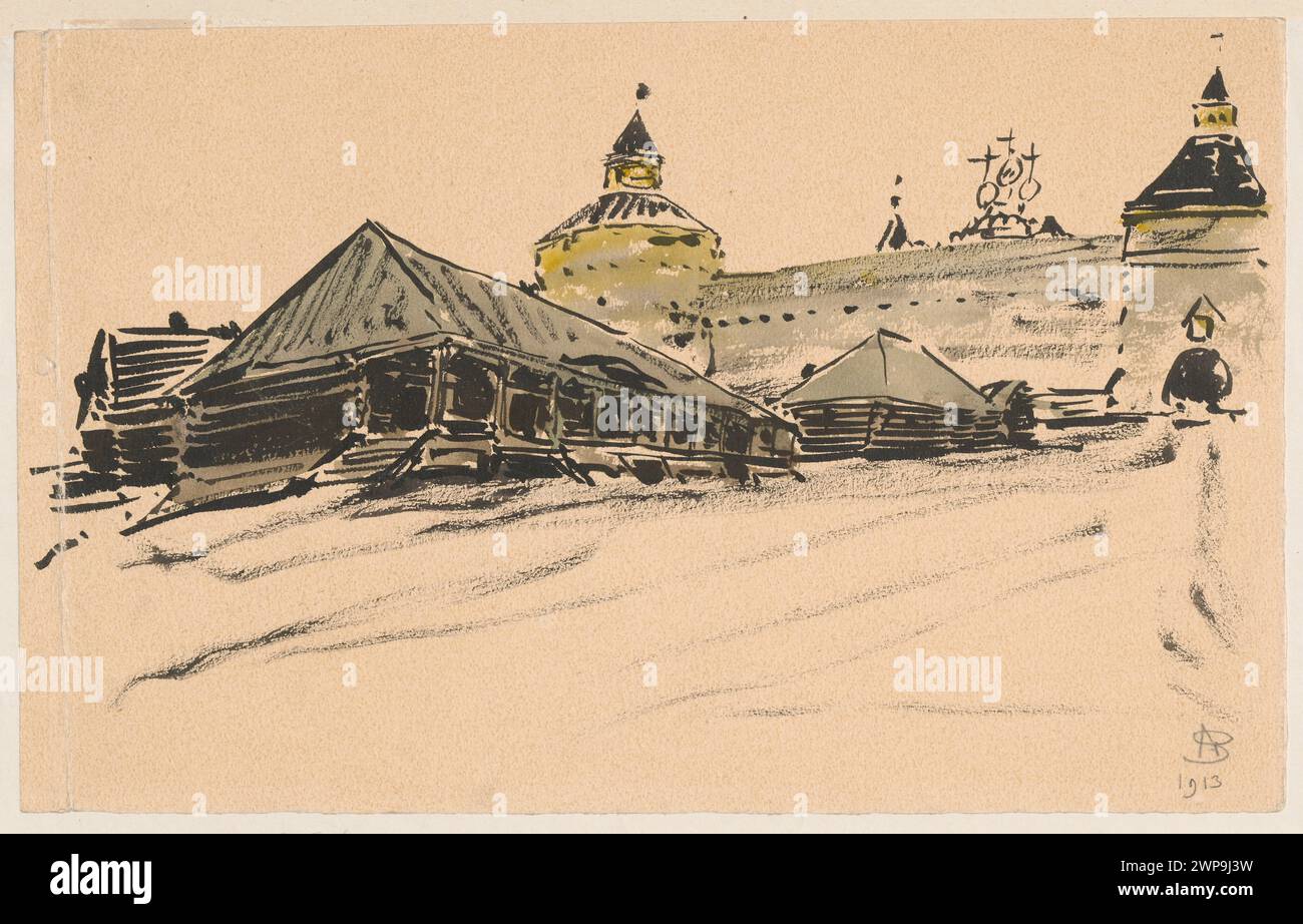 Wooden house with arcades, under the defensive walls from the "Old ...