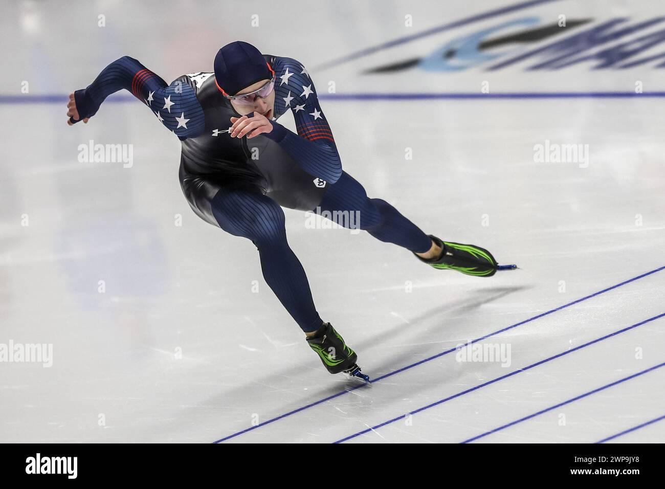 INZELL - Jordan Stolz during training prior to the World Allround and ...