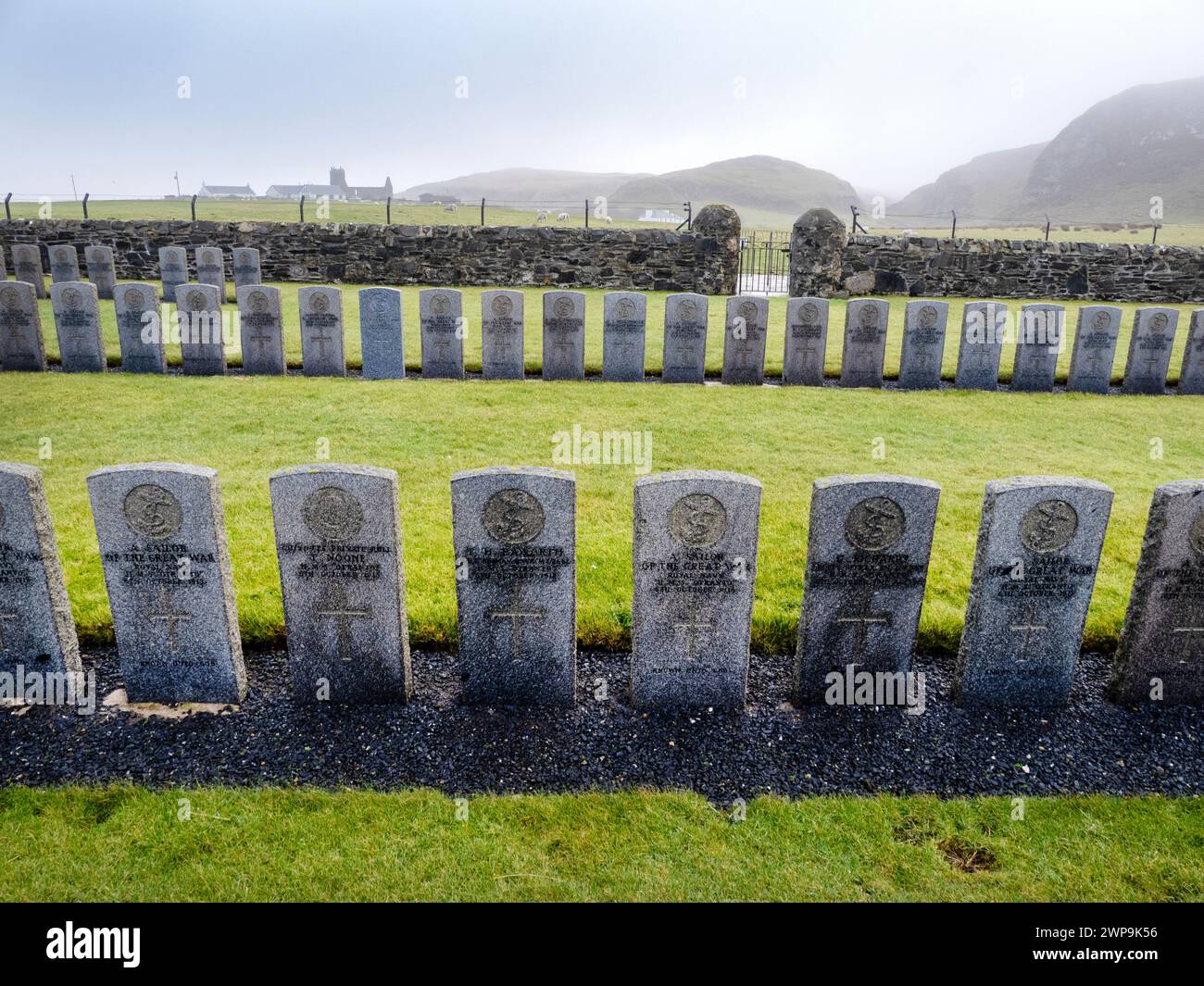 War graves for sailors that died in the First World War when their ship ...