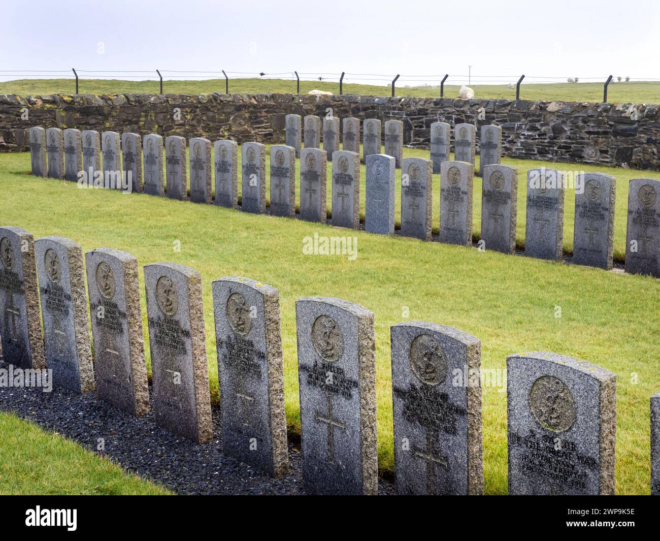 War graves for sailors that died in the First World War when their ship ...