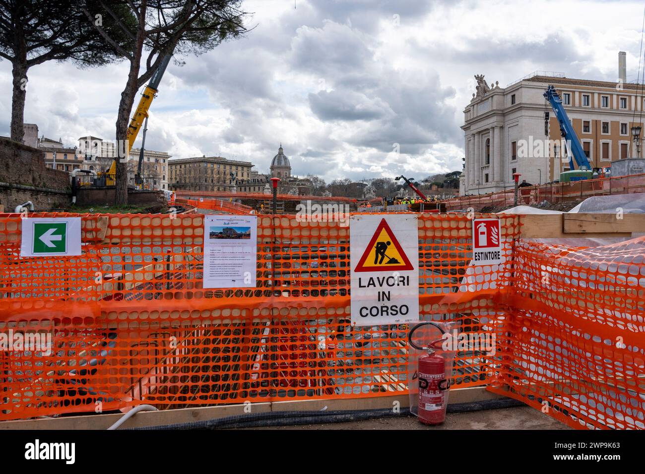 Rome, Italy. 04th Mar, 2024. Details of the construction site where a ...