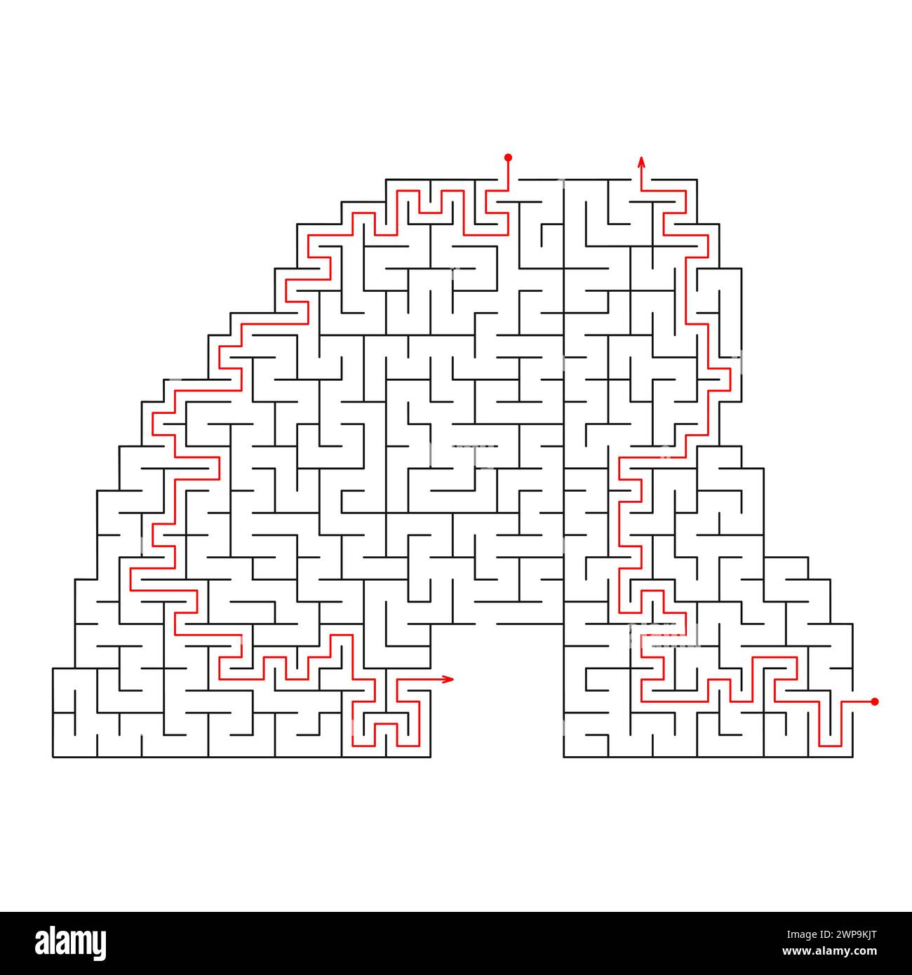 Vector illustration. Template for an educational logical game labyrinth ...