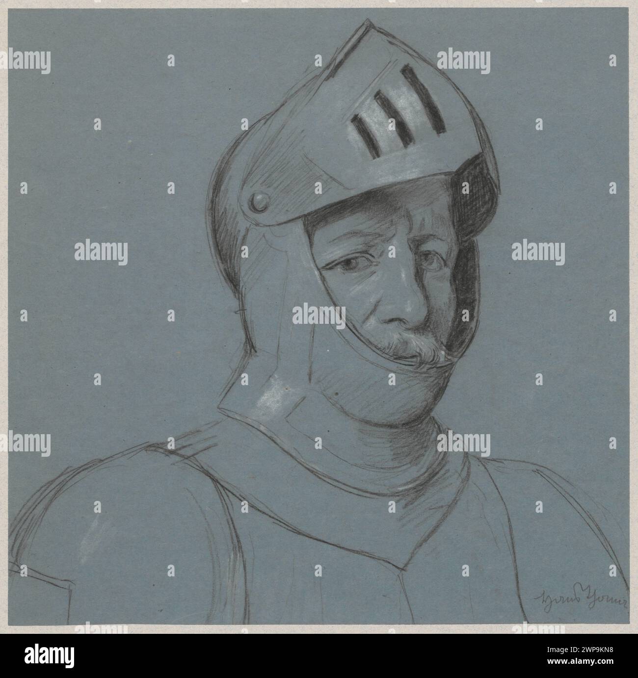 A bust of a male knight in armor by Hans Thoma between 1880-1910 ...