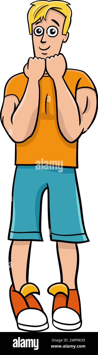 Cartoon shy man hi-res stock photography and images - Alamy