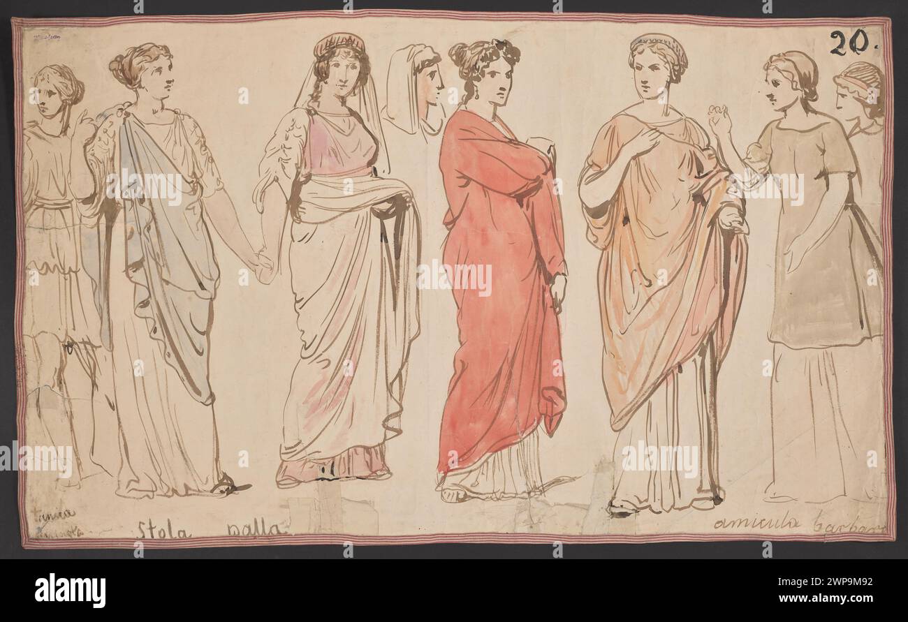 Depiction of Roman women's clothing by Wojciech Gerson, dated 1860-1872 ...