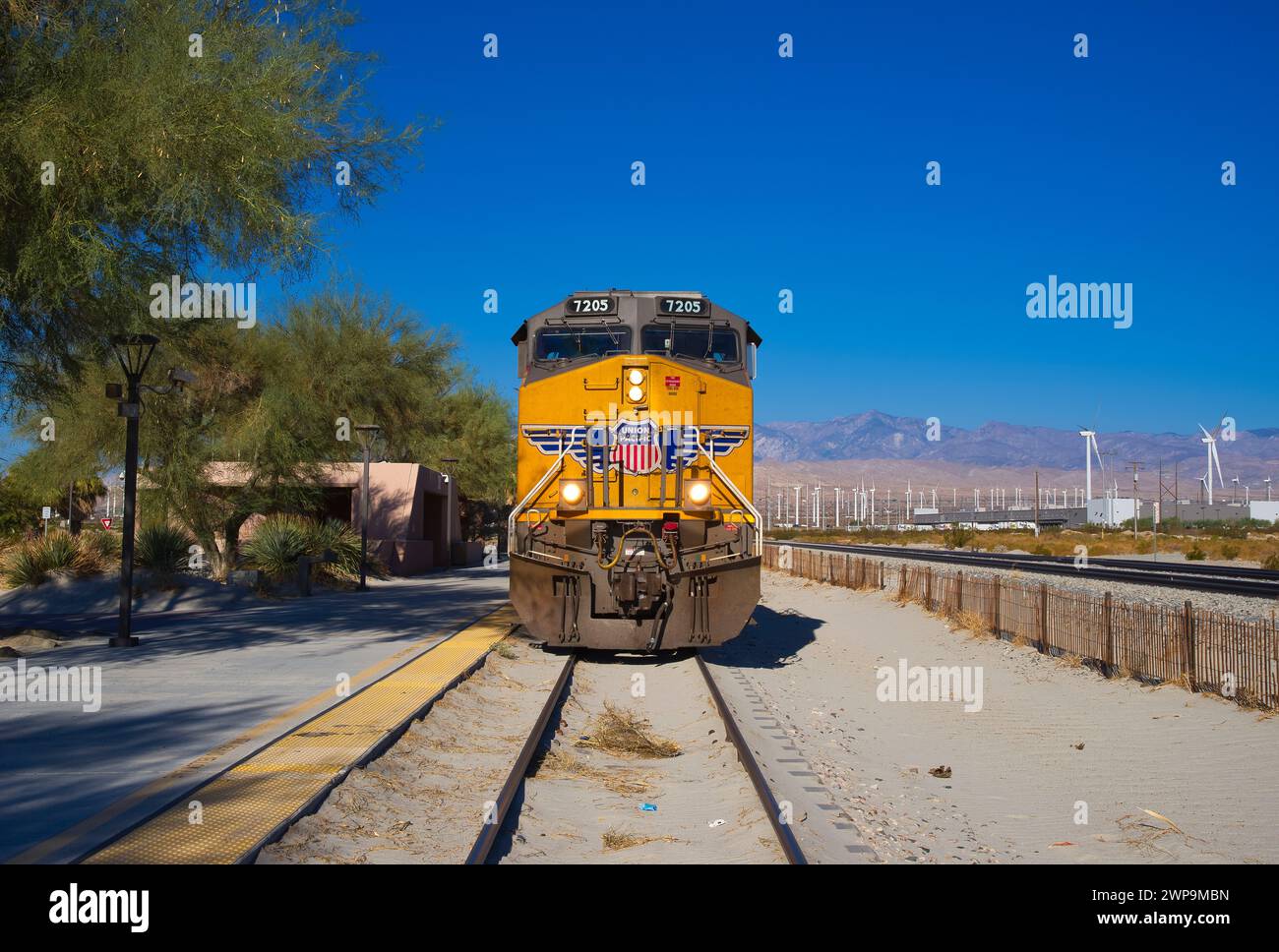 Railroads in the USA. American freight and cargo movement Stock Photo ...