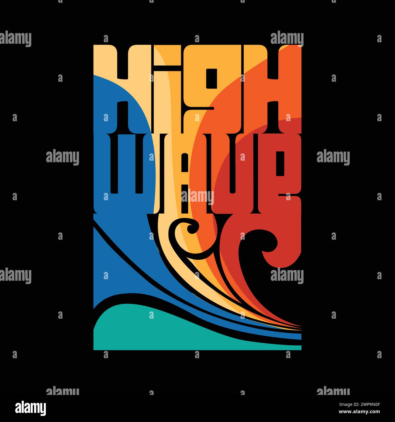 Wave poster Stock Vector Images - Alamy