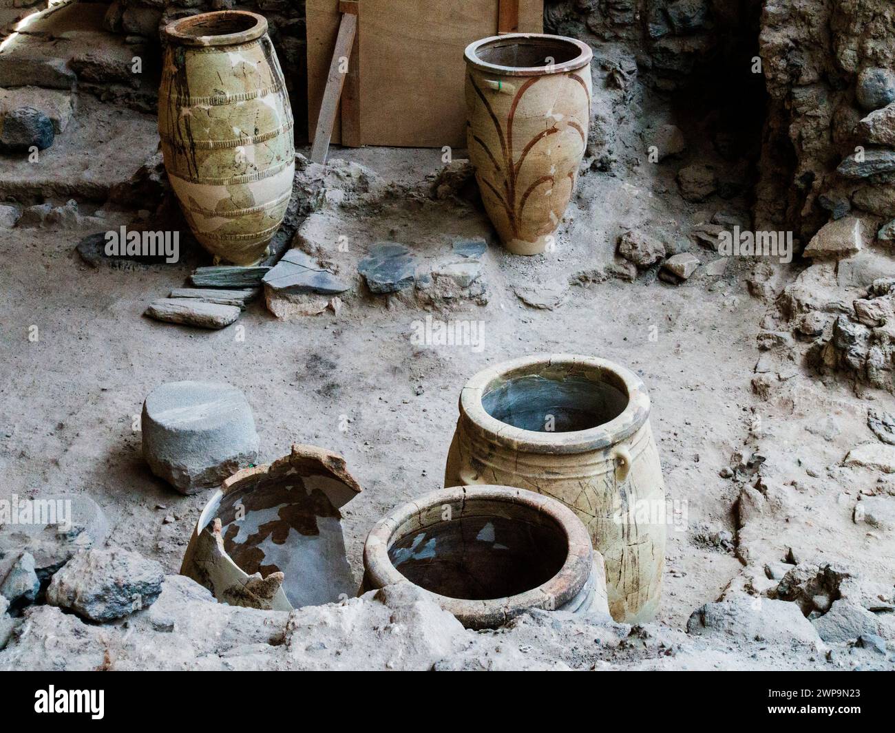 Archaeological remains of ancient Greek pottery, showcasing historical ...