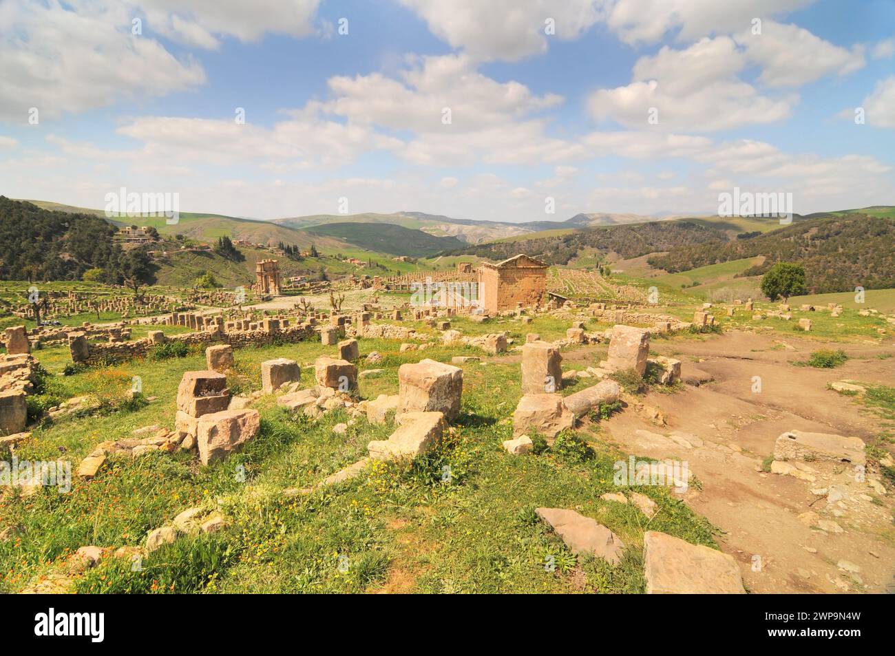 Temple of Severus in the Roman city of Cuicul, Algeria Stock Photo - Alamy