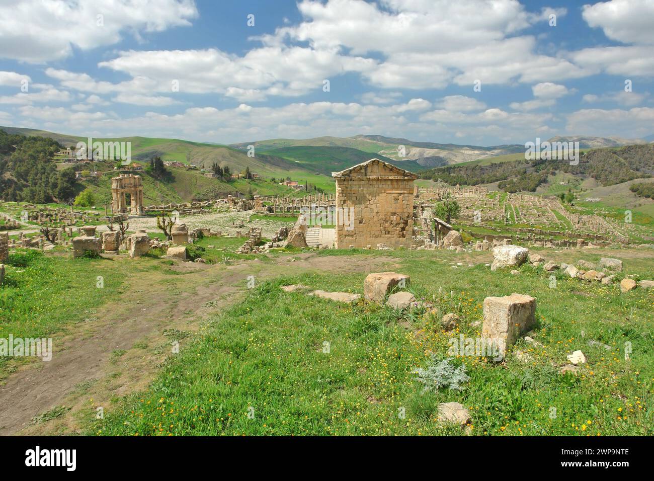 Temple of Severus in the Roman city of Cuicul, Algeria Stock Photo - Alamy