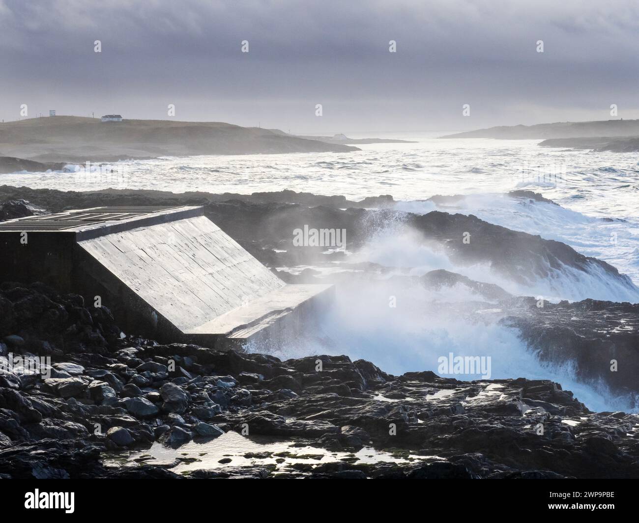 A wave energy power plant on the Rhinns of Islay near Portnahaven on ...