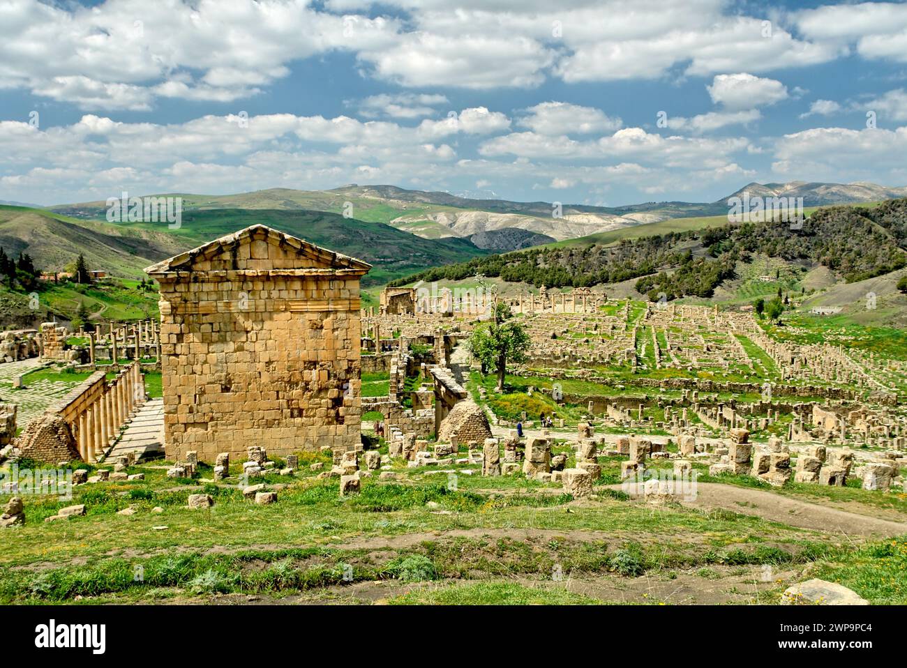 Temple of Severus in the Roman city of Cuicul, Algeria Stock Photo - Alamy