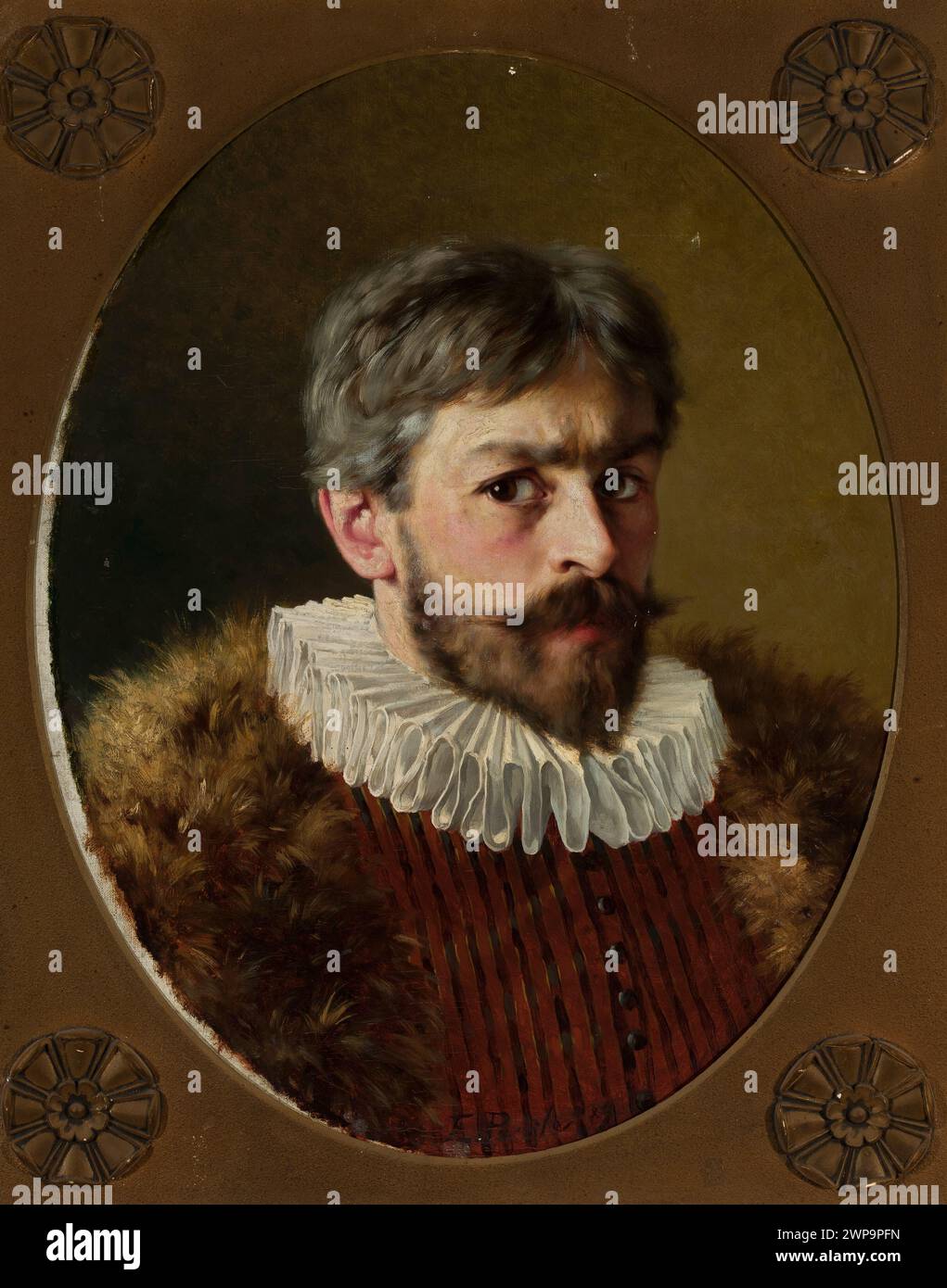 Self-portrait in a 17th-century costume; Perle, Edmund (1854-1935 ...