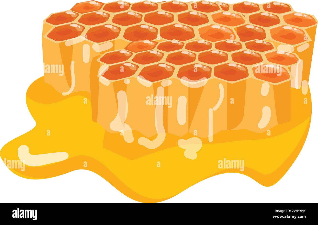 Beeswax with honey comb icon cartoon vector. Organic nutrition Stock ...
